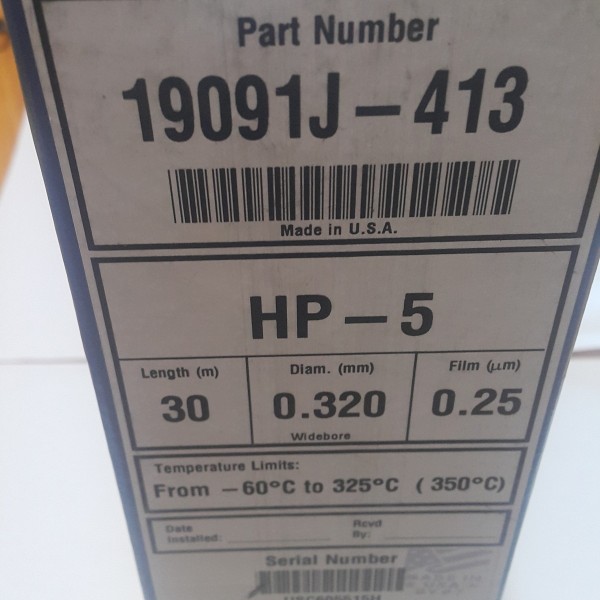 19091J-413 / HP-5 Capillary GC Column, 30m, 0.32mm, 0.25um