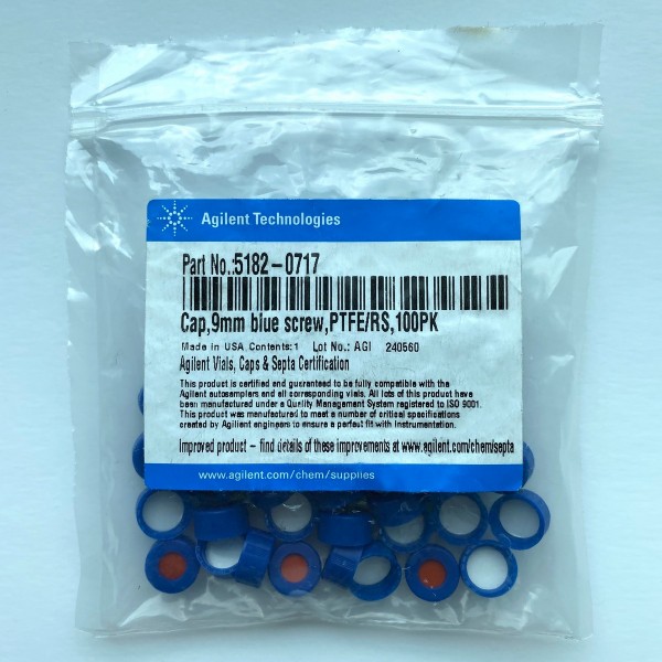 5182-0717 / Blue screw caps 100/PK